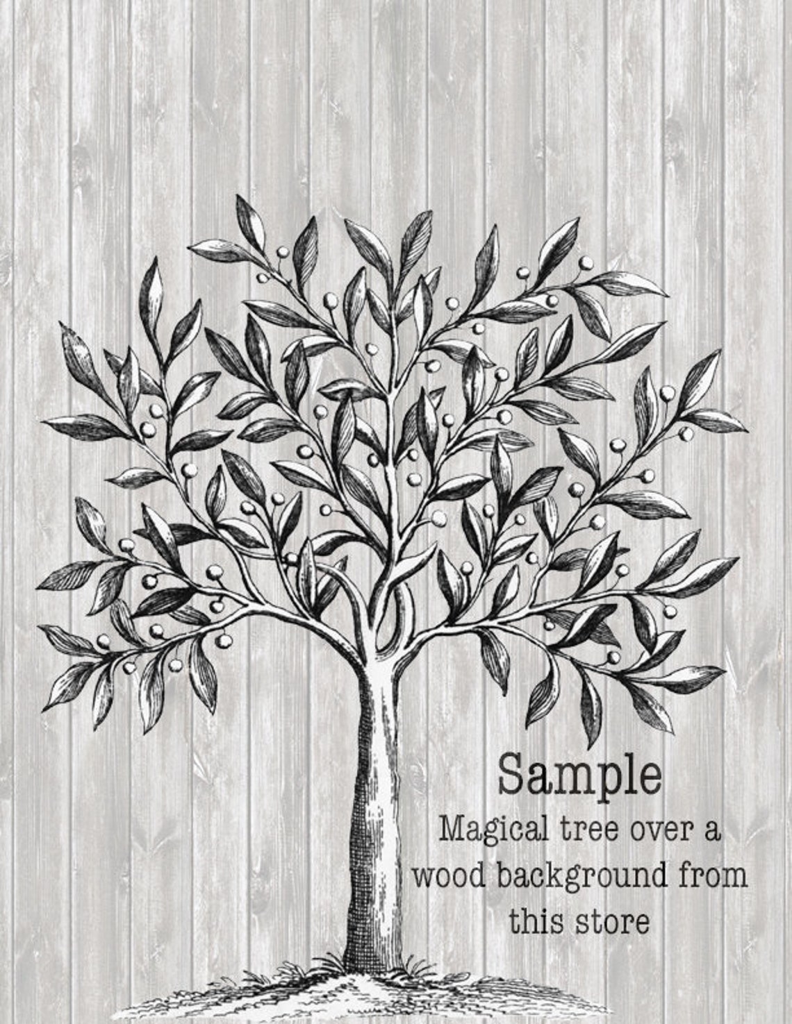 Magical Tree PNG clip art vintage transparent background | Etsy