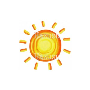 Hand Painted Sun PNG Celestial Whimsical Clip Art Transparent ...