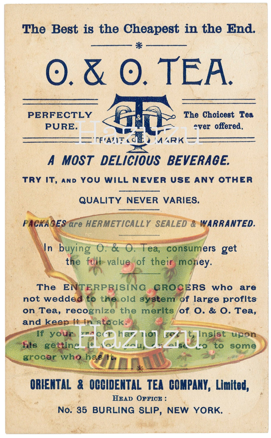 Collaged Vintage Tea Advertising Ephemera Victorian Teacup Tea Cup ...