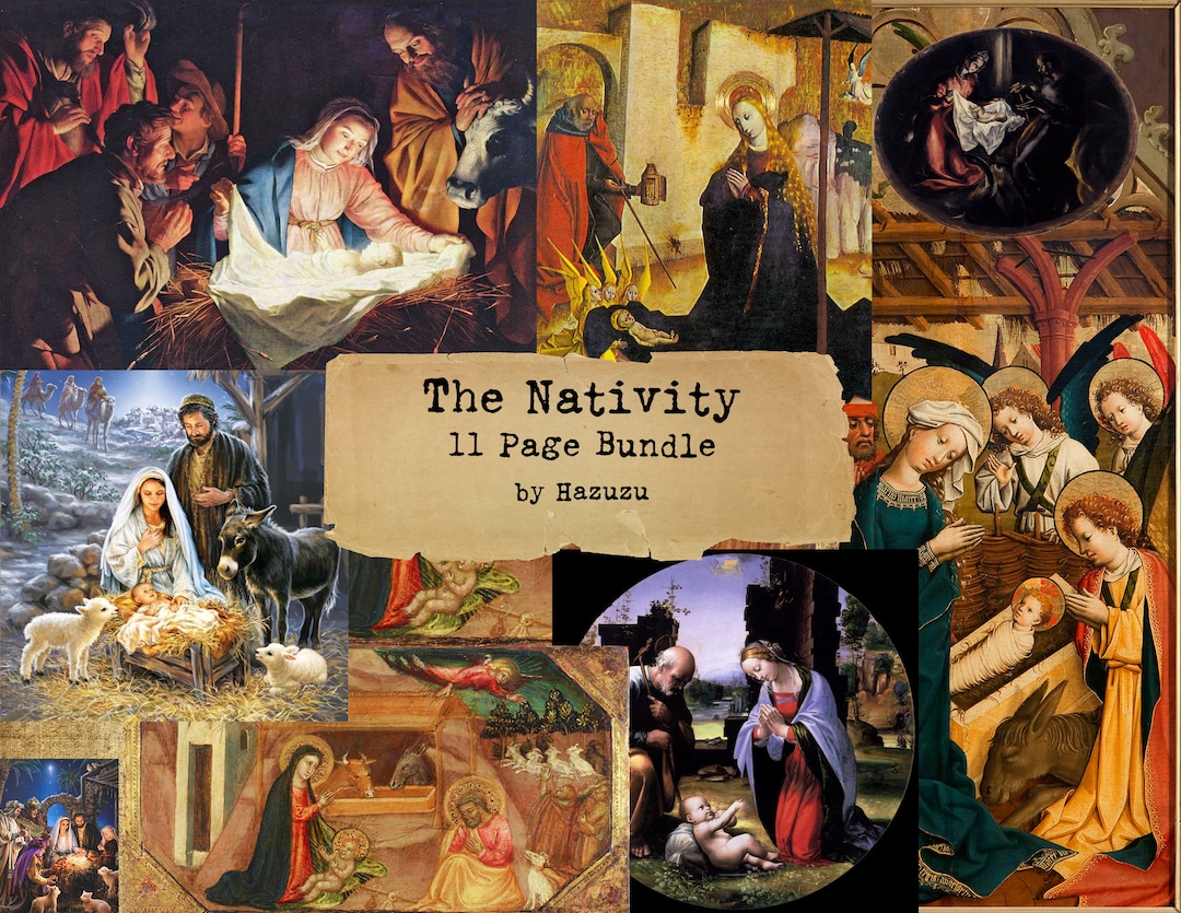Nativity Bundle Bible Christmas Story Animals First Christmas Digital ...