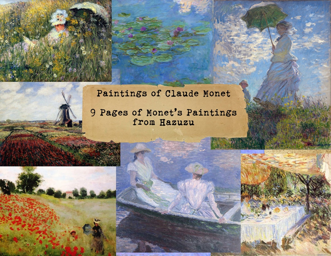 Claude Monet 9 Page Bundle Printable French Impressionist Paintings ...
