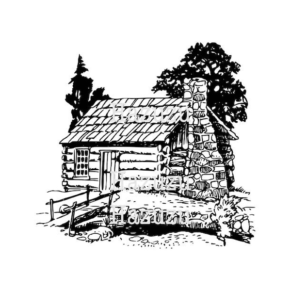 Log Cabin Art - Etsy