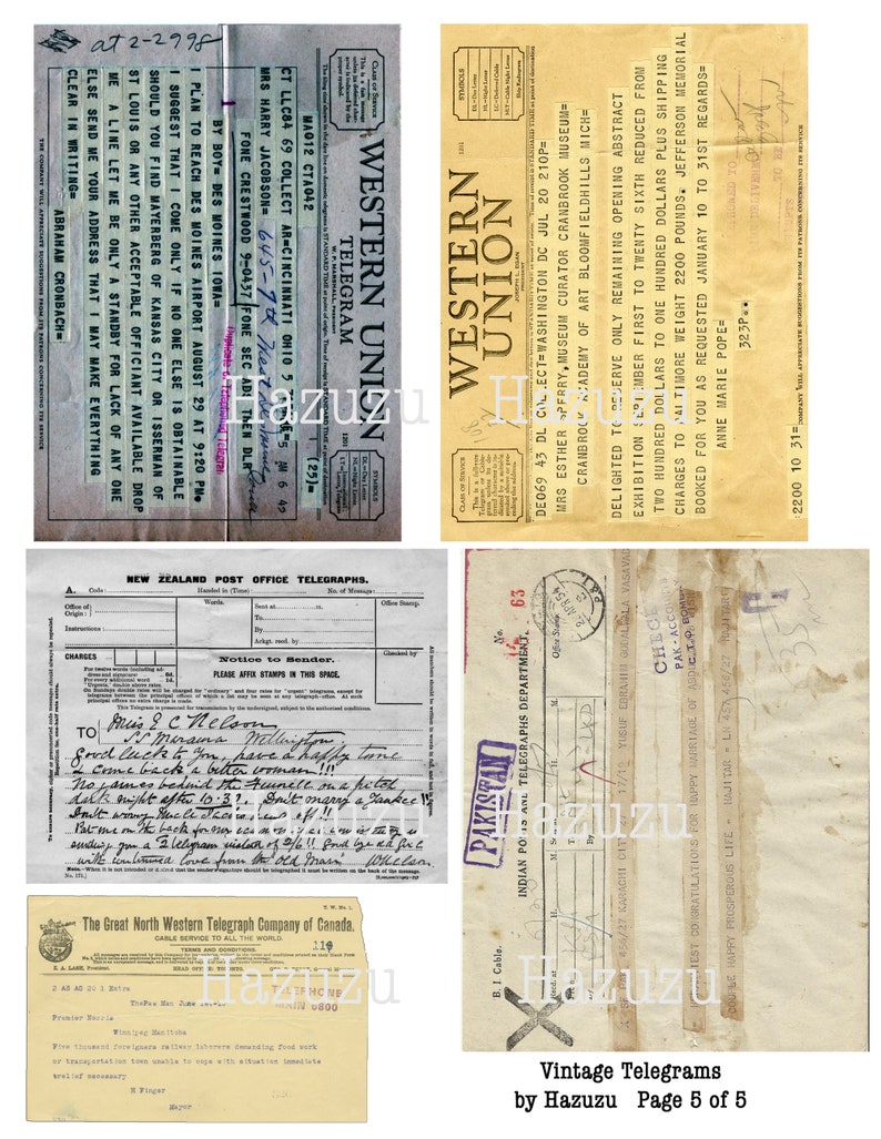 Vintage Telegrams Printable Ephemera Telegraph Paper Pack - Etsy