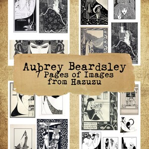 Aubrey Beardsley 8 Page Art Nouveau Bundle Printable Illustrations ...