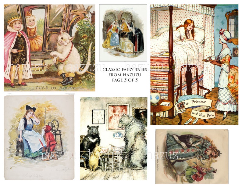 CLASSIC FAIRY TALES Printable Collage Sheet Stories Red Riding | Etsy