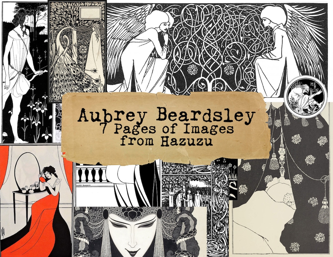Aubrey Beardsley 8 Page Art Nouveau Bundle Printable Illustrations ...