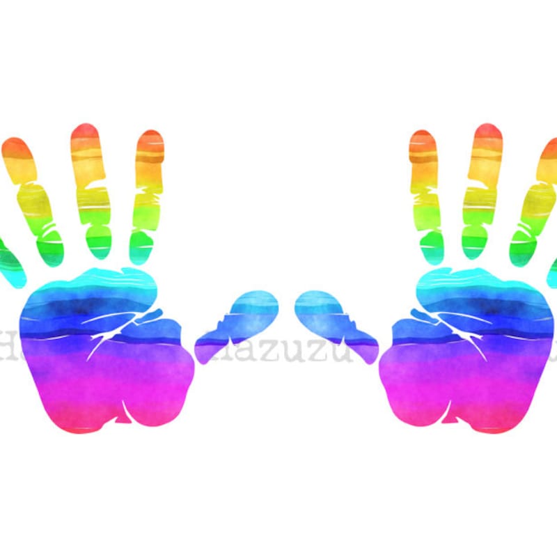 Colorful Hand Prints - Etsy