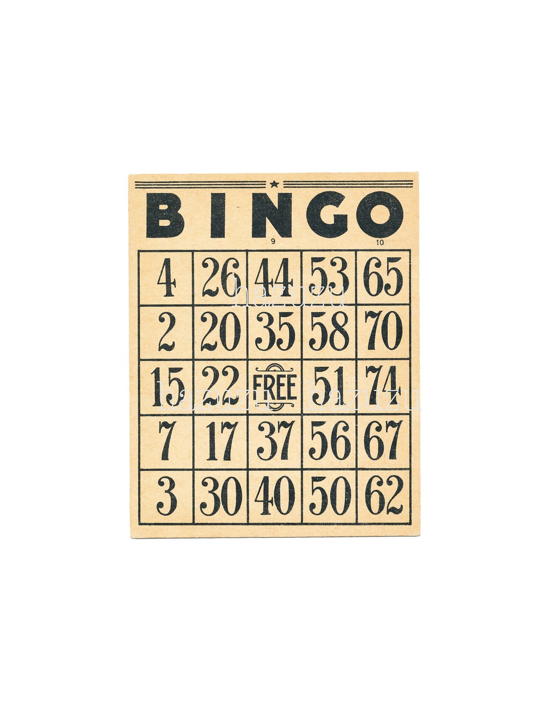 Vintage Bingo Card PNG Ephemera Game Clip Art Vintage Antique Instant ...