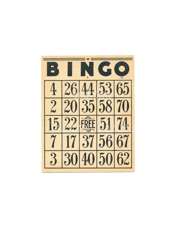 Vintage Bingo Cards