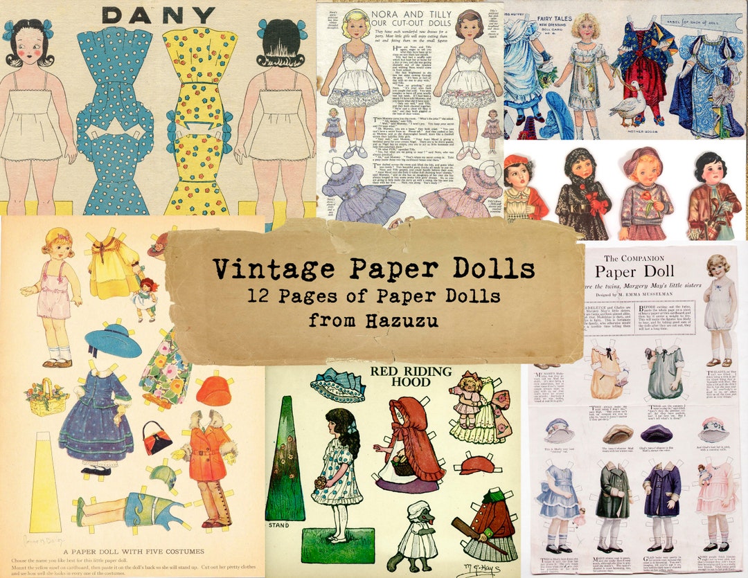 Vintage Paper Dolls Bundle Paper Pack Girl Doll Child Printable Toys ...