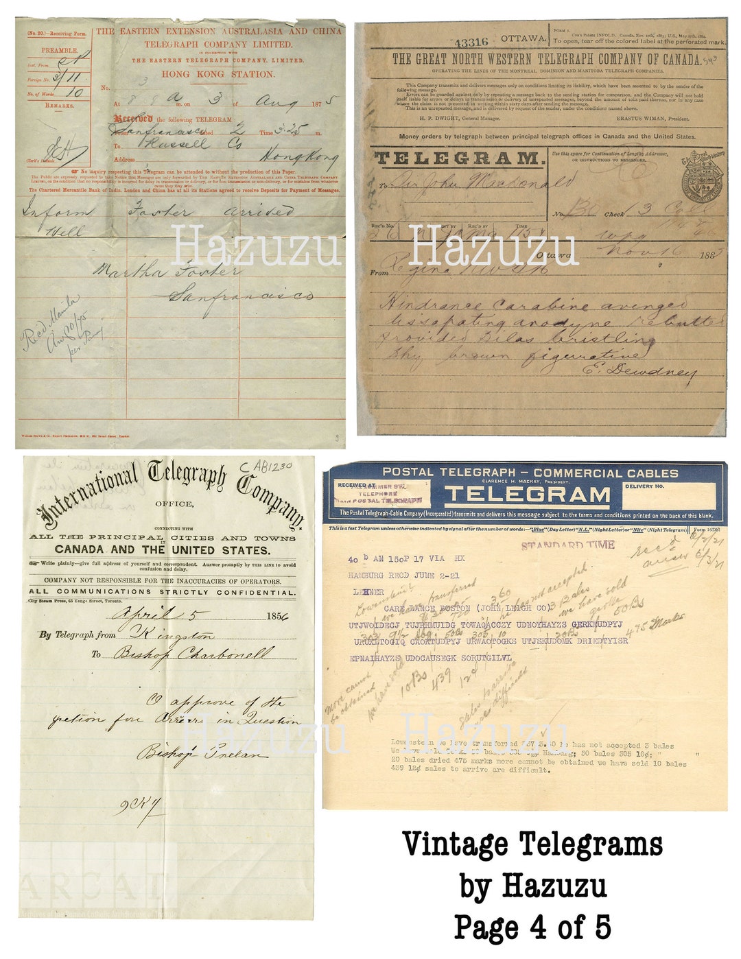 Vintage Telegrams Printable Ephemera Telegraph Paper Pack Bundle Labels ...