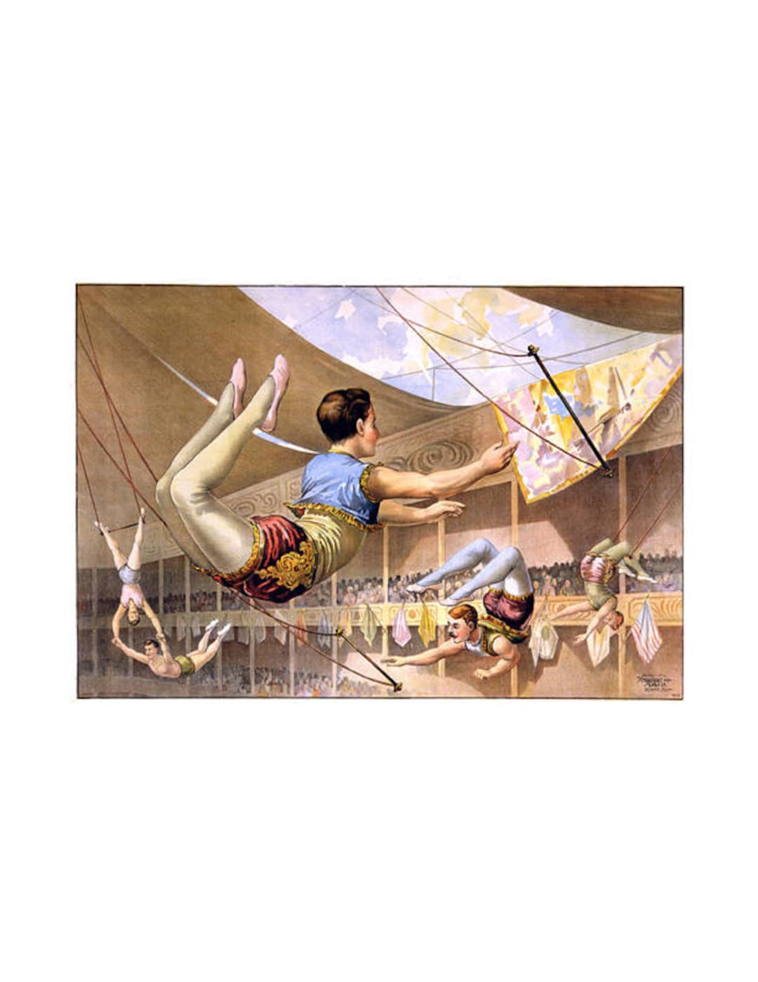 Circus Trapeze Artists PNG Victorian Art Vintage Antique Clown Poster ...