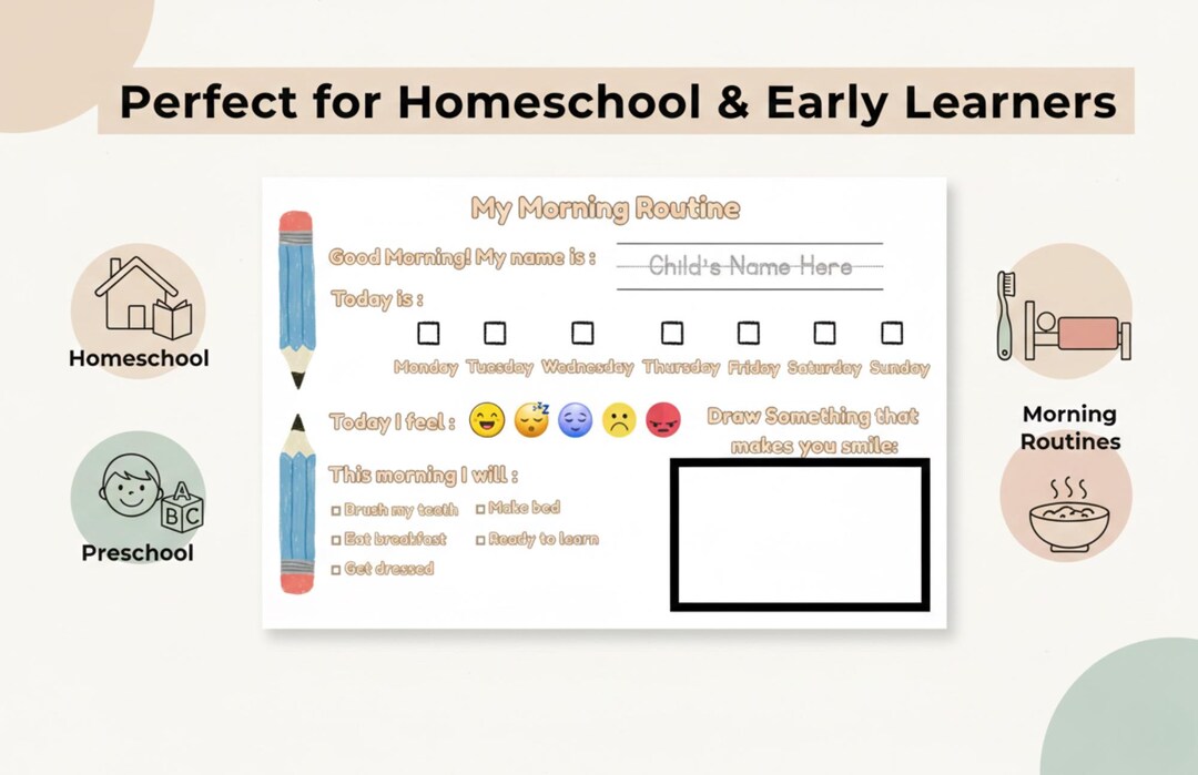 Morning Routine Placemat for Kids | Identity Focused Learning Mat ...