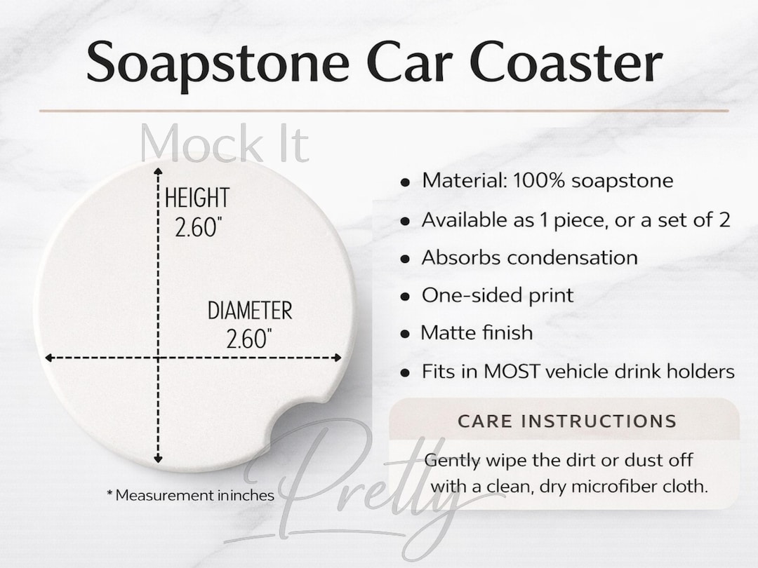 Soapstone Car Coaster Size Chart Guide, Sandstone Coaster Template ...