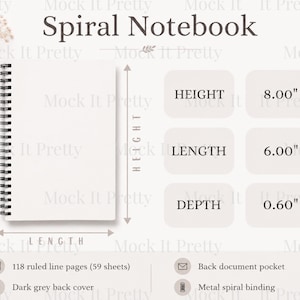 Spiral Notebook Size Chart Guide, Small Notebook Dimensions, Digital ...