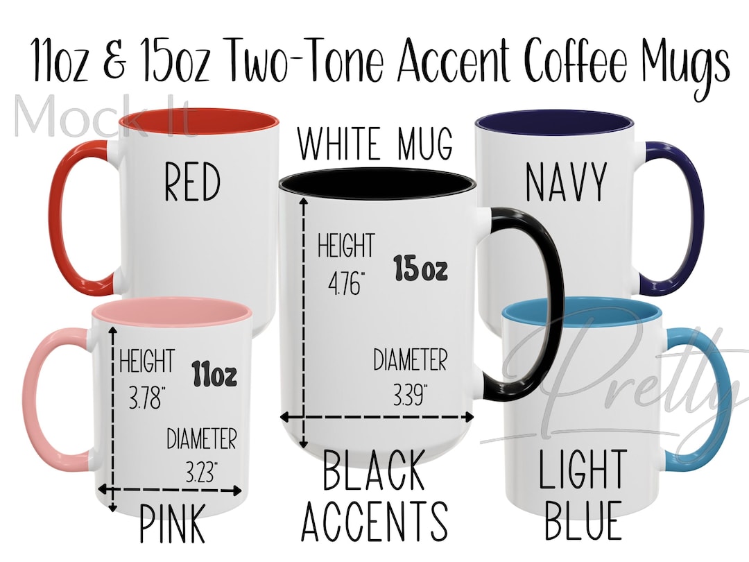 Accent Mug Size Chart and Color Chart for 11oz and 15 Oz, Color Chart ...