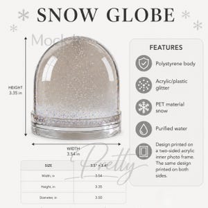 Snow Globe Size Chart Template, Guide for Snow Dome, Snowglobe Mockup ...