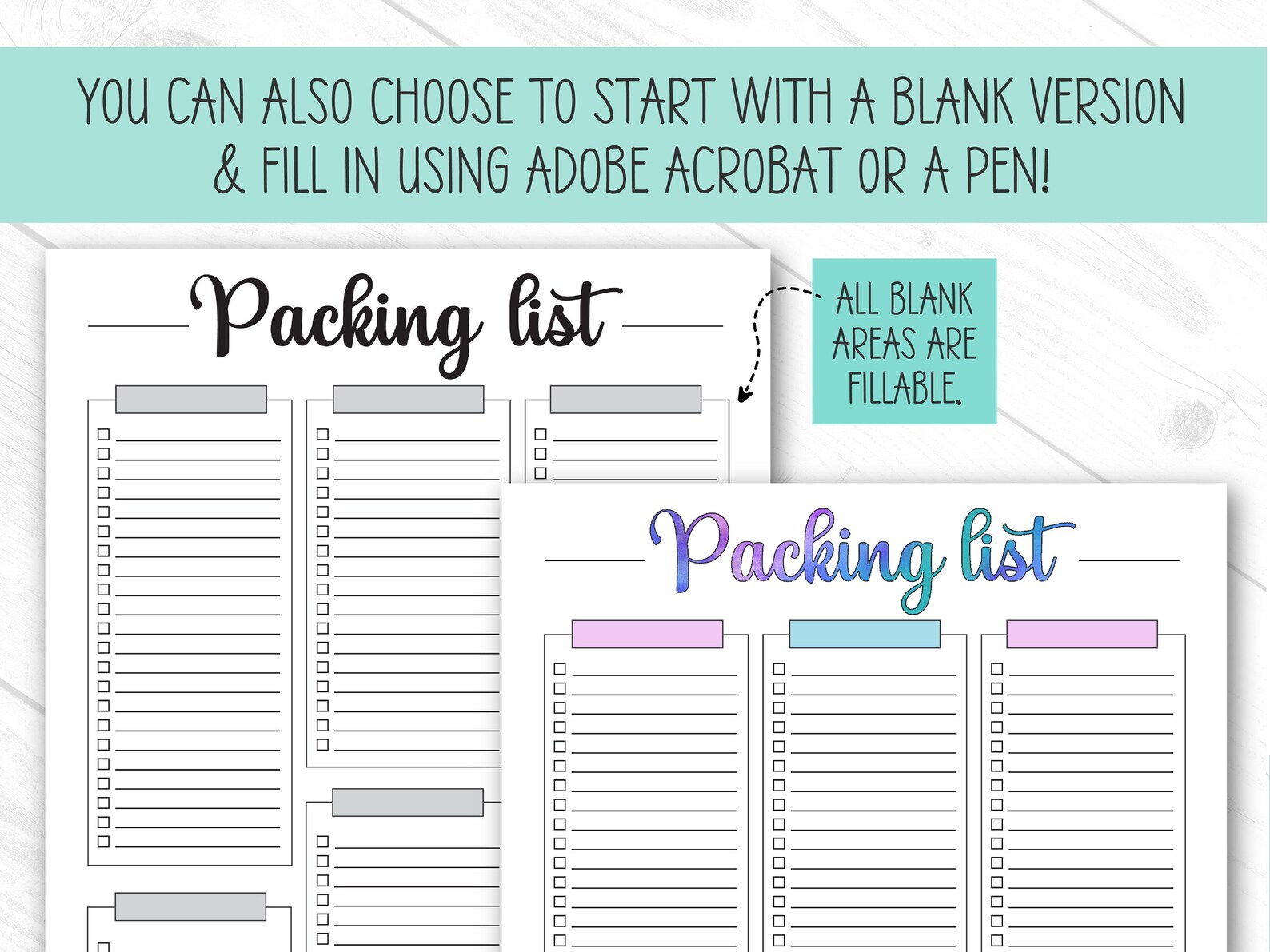 Packing List, EDITABLE, PRINTABLE, Packing List Template, Packing Lists ...