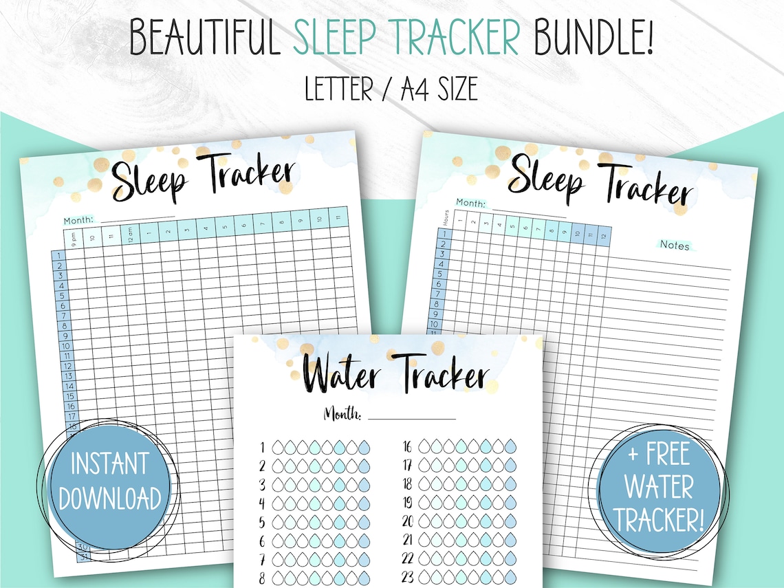 Sleep Tracker Sleep Journal Printable Sleep Log Chart - Etsy