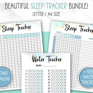 Sleep Tracker | Sleep Journal Printable | Sleep Log Chart | Monthly ...
