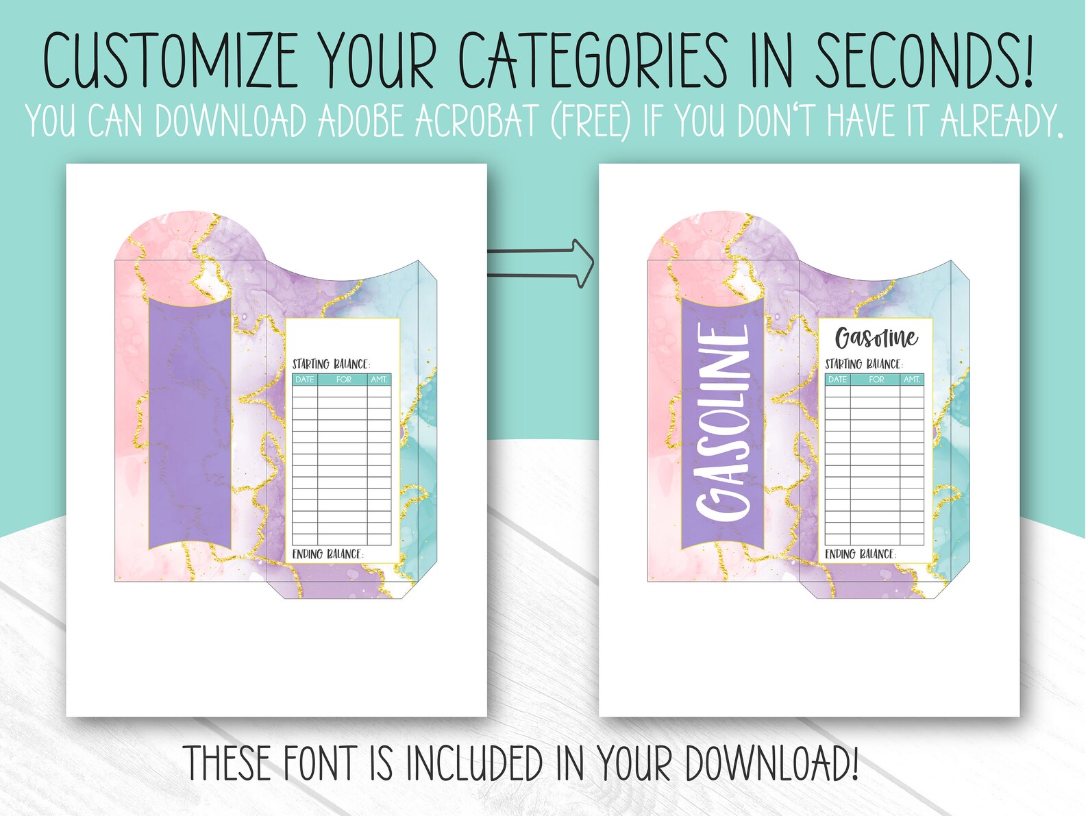 Cash Envelopes PRINTABLE EDITABLE Cash Envelope System - Etsy