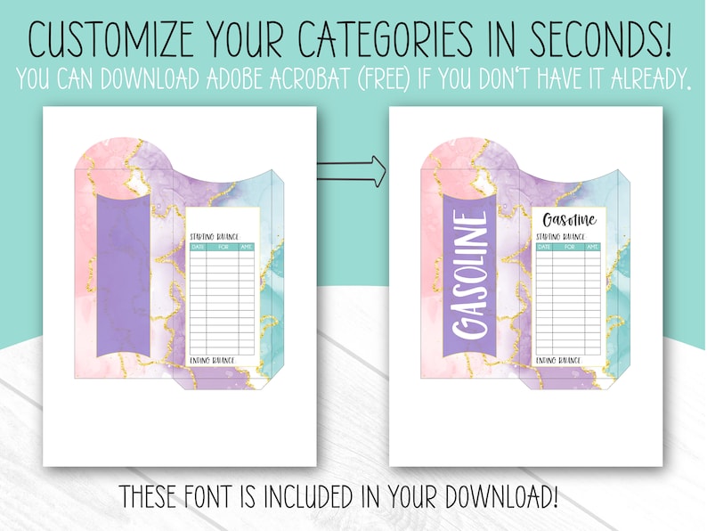 Cash Envelopes PRINTABLE EDITABLE Cash Envelope System - Etsy