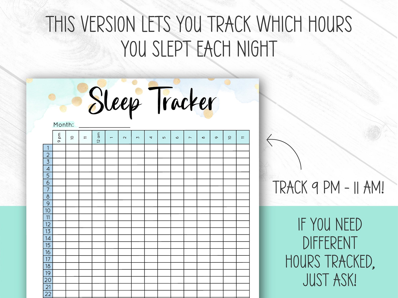 Sleep Tracker Sleep Journal Printable Sleep Log Chart - Etsy
