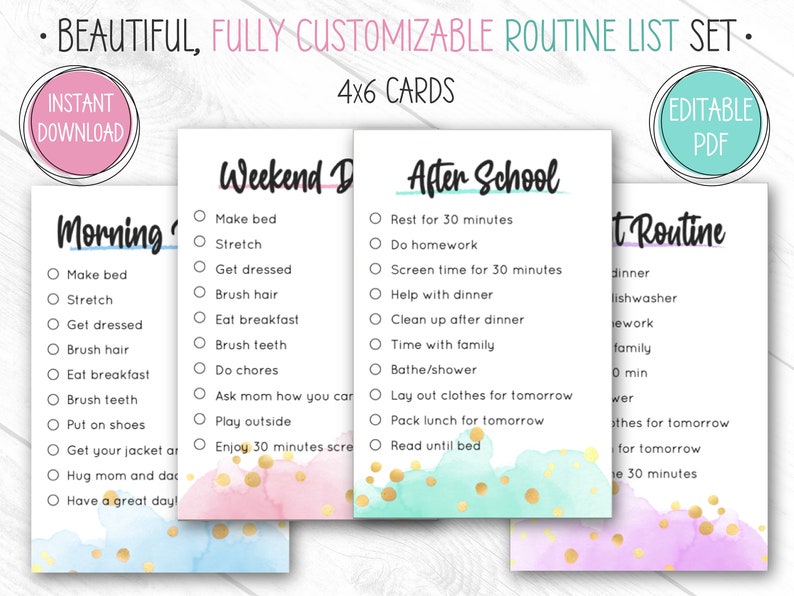 Routine Chart for Kids & Adults Daily Routine Chart - Etsy