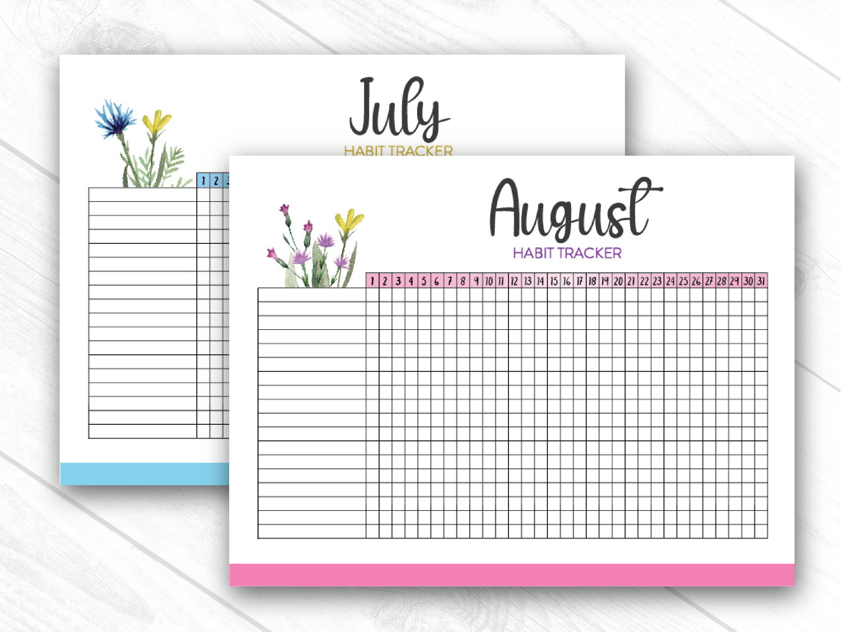 Daily Habit Tracker EDITABLE & PRINTABLE, Habit Log, Habit List, Habit ...
