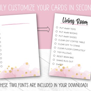 Room Cleaning Card, EDITABLE, PRINTABLE, House Zones, Chore Checklist ...