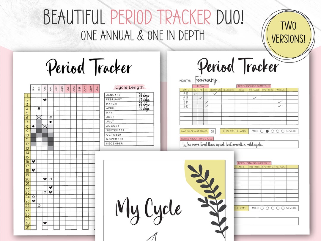 Period Tracker Printable, Monthly, Annual, Shark Week Period Tracking ...
