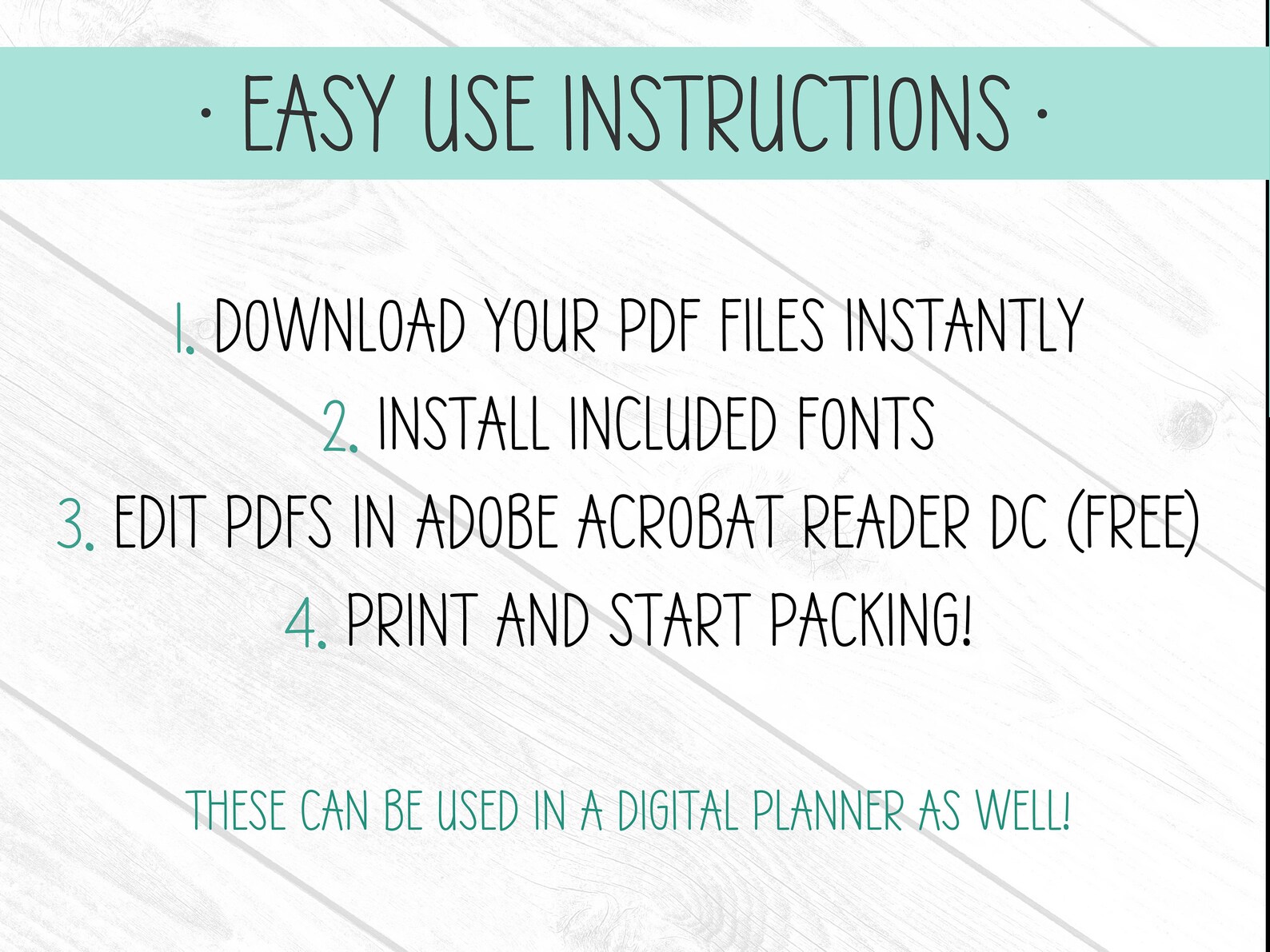 Packing List, EDITABLE and PRINTABLE, Packing List Template, Packing ...