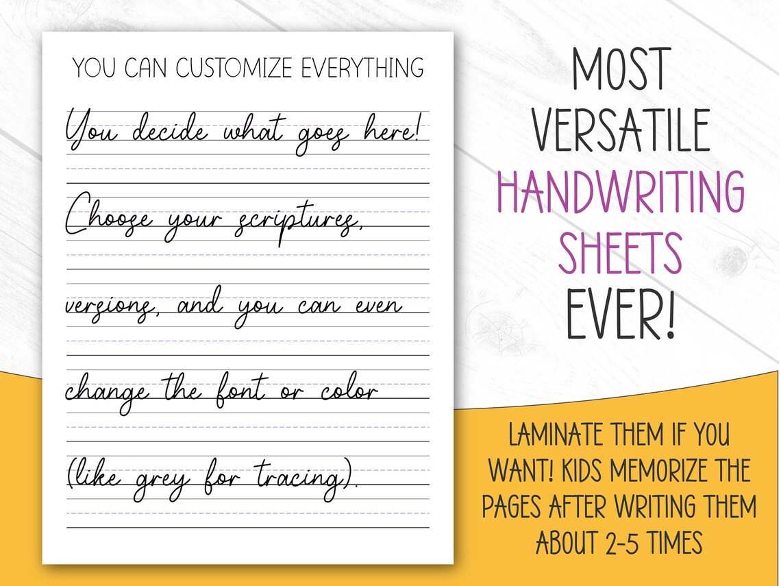 Handwriting Practice Sheets 100% EDITABLE Homeschool | Etsy