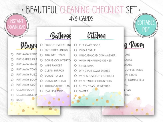 Room Cleaning Card EDITABLE PRINTABLE House Zones Chore - Etsy Canada