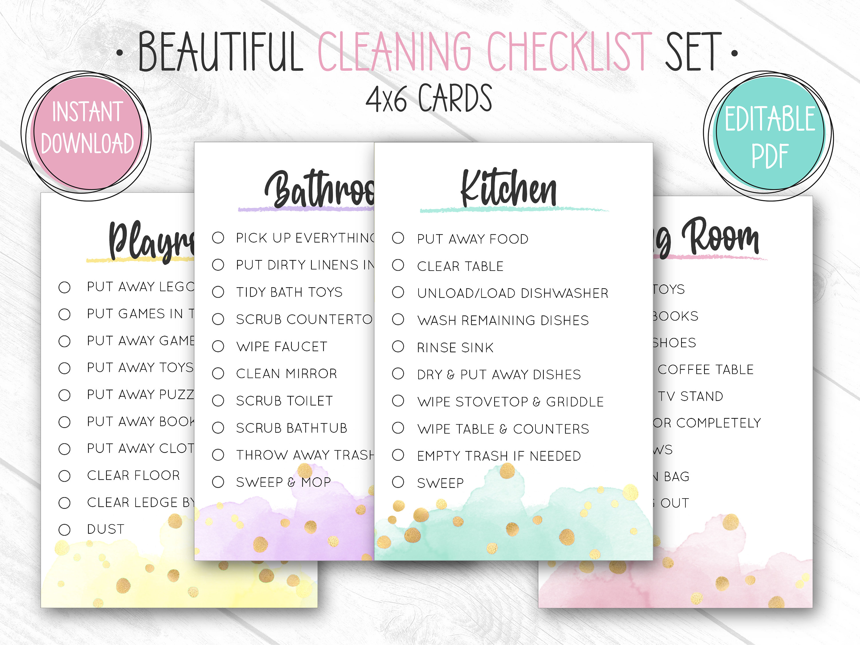 Room Cleaning Card EDITABLE PRINTABLE House Zones Chore - Etsy Canada