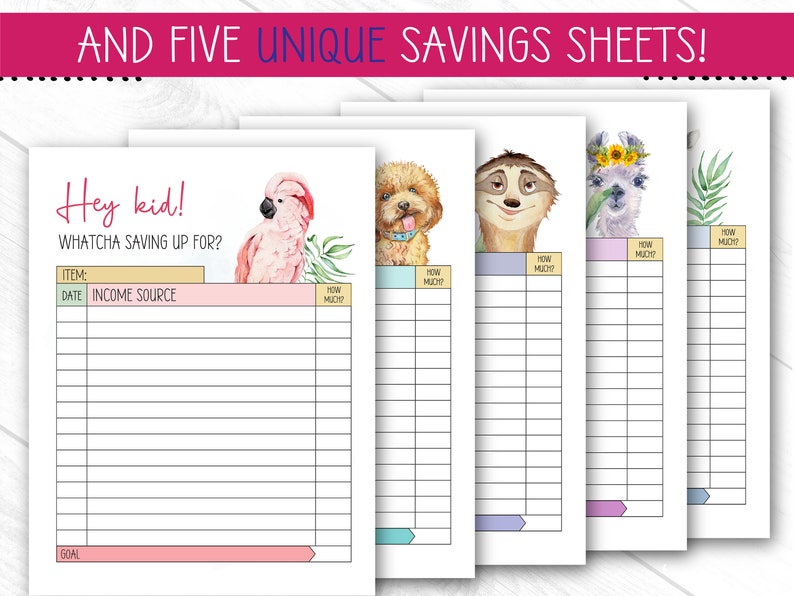 Kids Money Tracker PRINTABLE Savings Tracker Kids Money - Etsy New Zealand