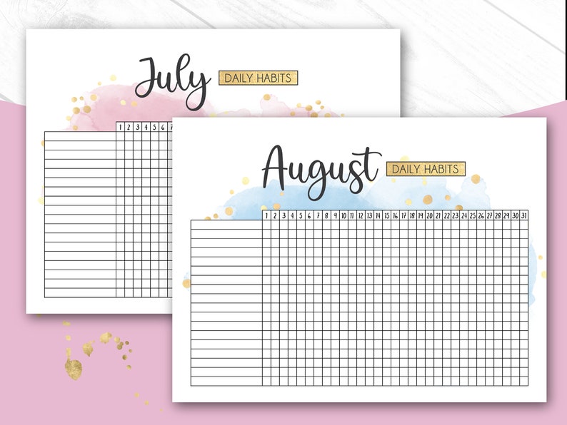 Habit Tracker PRINTABLE Habit Tracker Printable Cute - Etsy