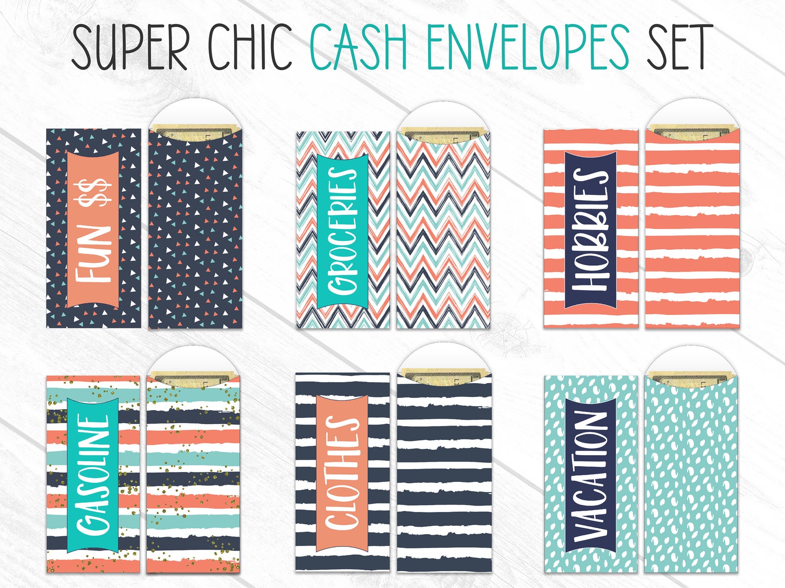 Cash Envelopes PRINTABLE EDITABLE Cash Envelope System - Etsy