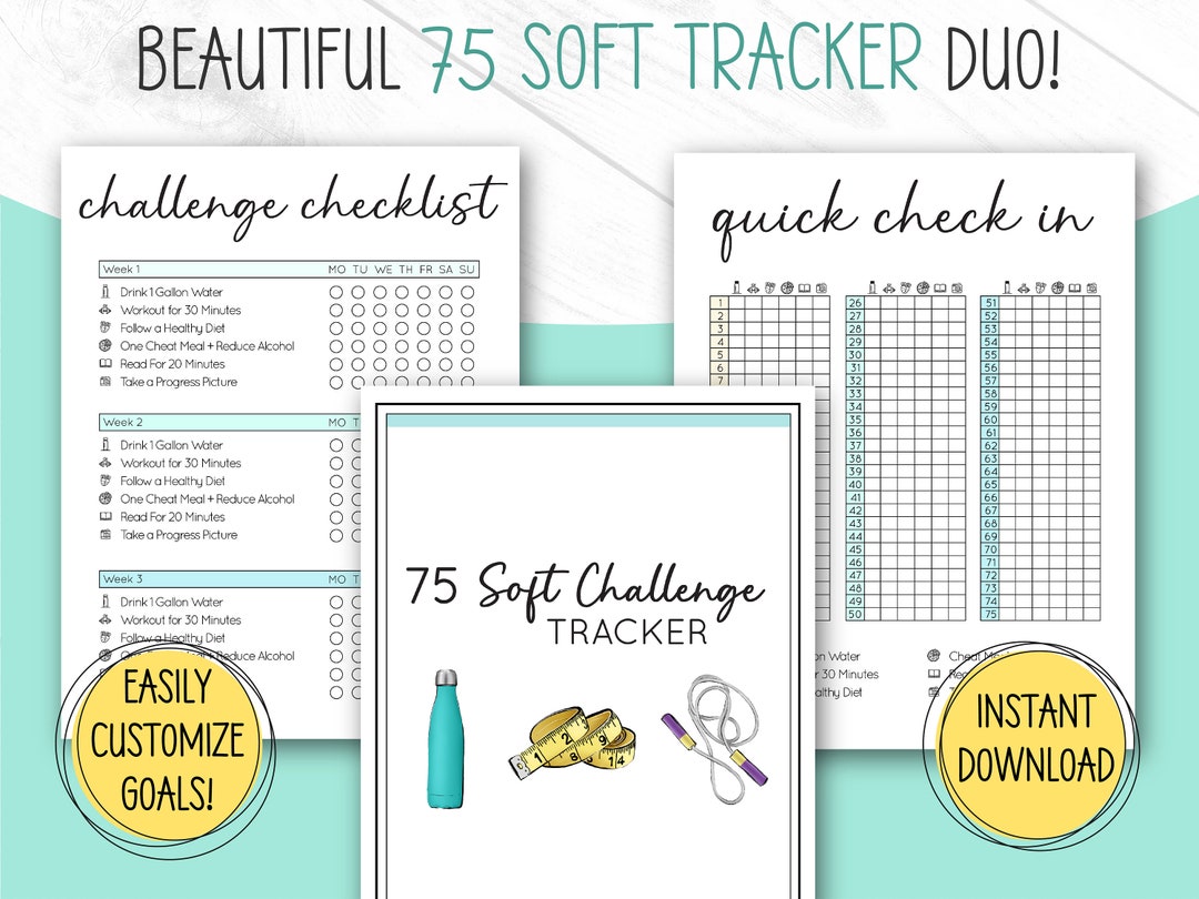 75 Soft Challenge Tracker, 75 Soft Challenge Template, 75 Soft ...