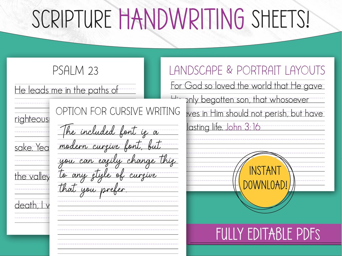 Handwriting Practice Sheets 100% EDITABLE Homeschool | Etsy