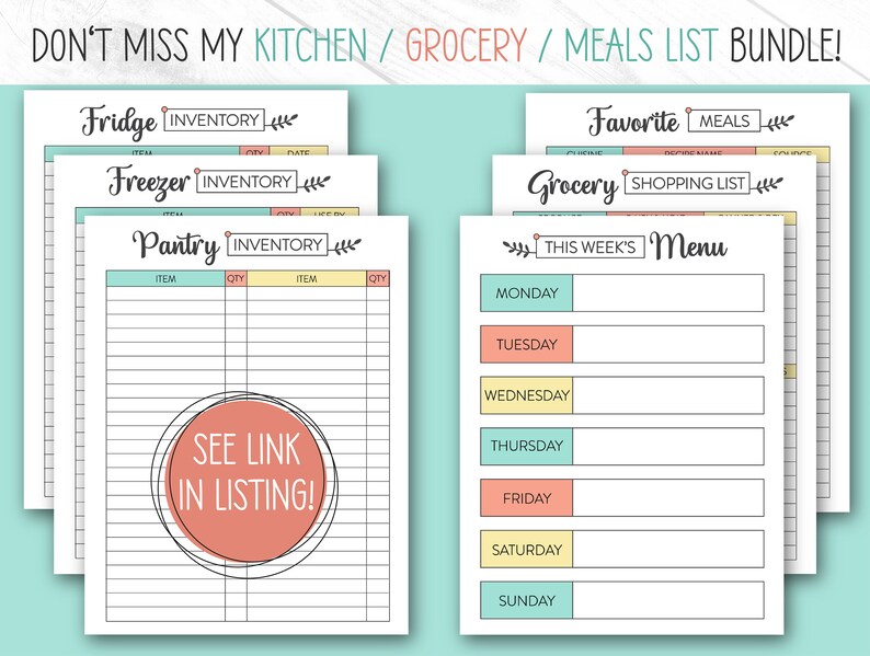 Printable Kitchen Cheat Sheet, Kitchen Substitution Chart, Kitchen ...