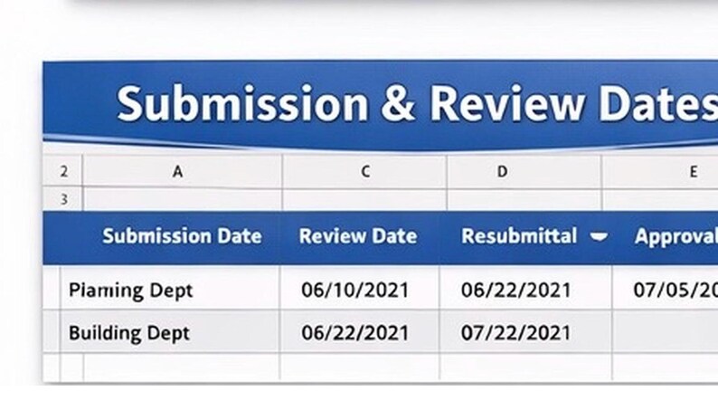 Permit & Agency Review Tracker | Excel Project Management Template ...