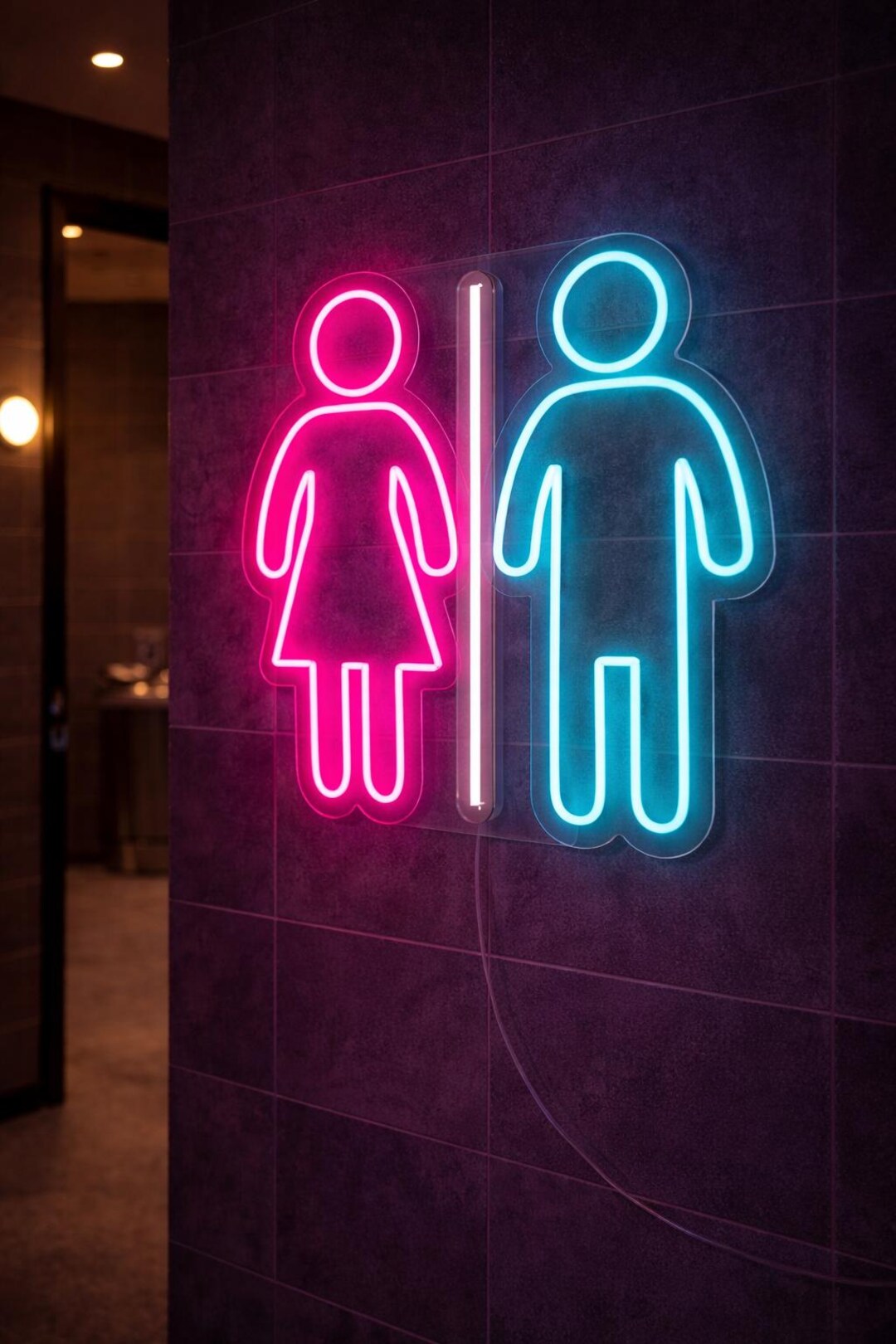 Restroom Neon Sign | Bathroom Neon Light | WC Neon Sign for Bar ...