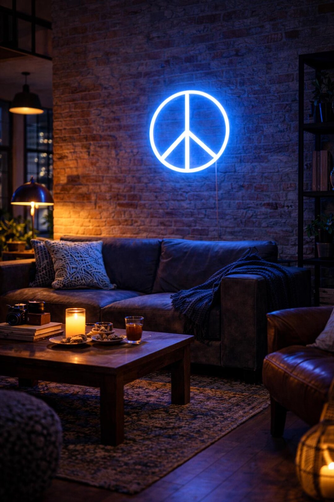 Peace Neon Sign, Peace Symbol LED Neon Light, Modern Minimalist Wall ...