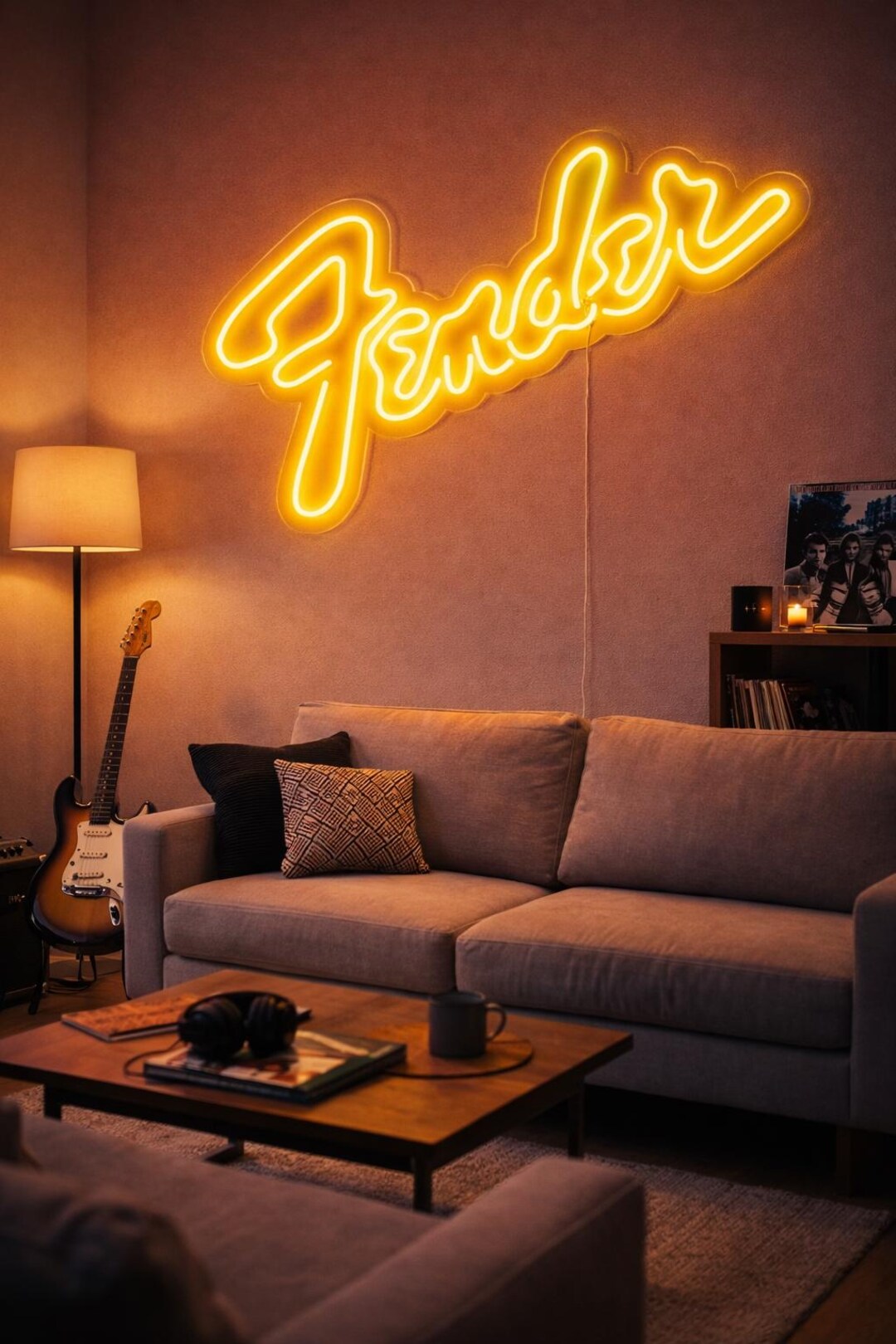 Fender Neon Sign – Handmade Guitar Neon Wall Art for Music Room, Studio ...