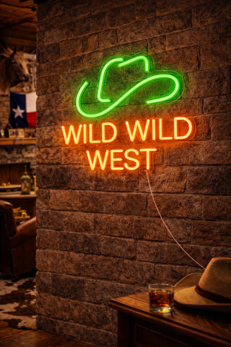 Wild Wild West Neon Sign | Western Bar Neon Sign | Texas Saloon Neon ...