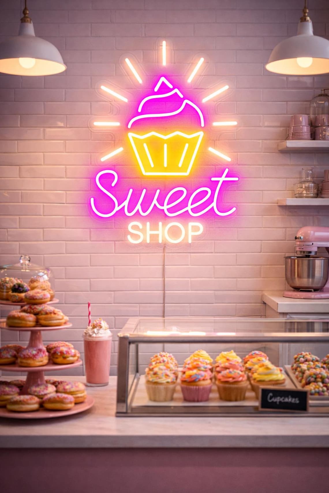 Sweet Shop Neon Sign | Dessert Neon Light | Bakery & Candy Store Wall ...