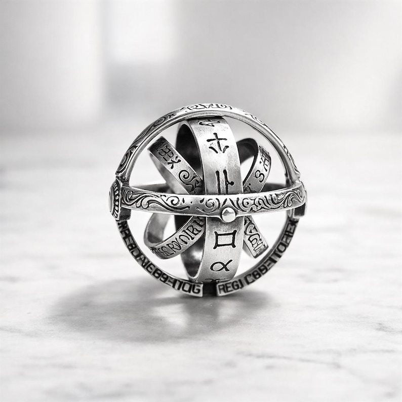 Foldable Astronomical Sphere Ring, Celestial Star Fidget Ring, Anti ...