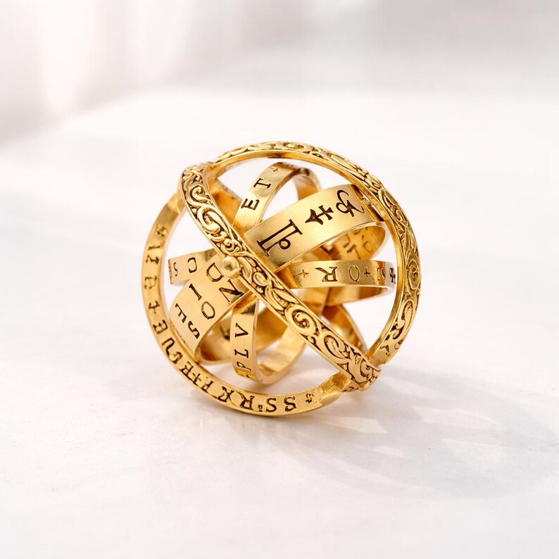Foldable Astronomical Sphere Ring, Celestial Star Fidget Ring, Anti ...