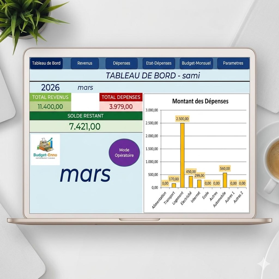 Automated Budget Tracker Excel in French | VBA Dashboard, Income ...
